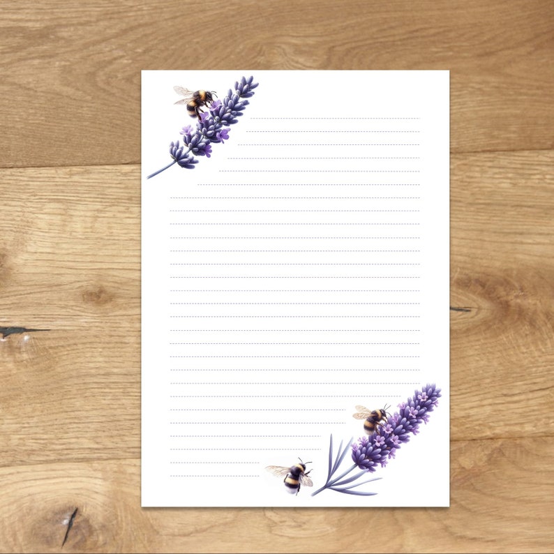 Digital Writing Paper A4 Lavender, Writing Paper for Download, Writing ...