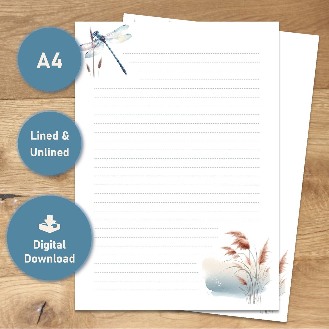 Digital Stationery A4 Reed, Stationery for Download, Stationery for ...