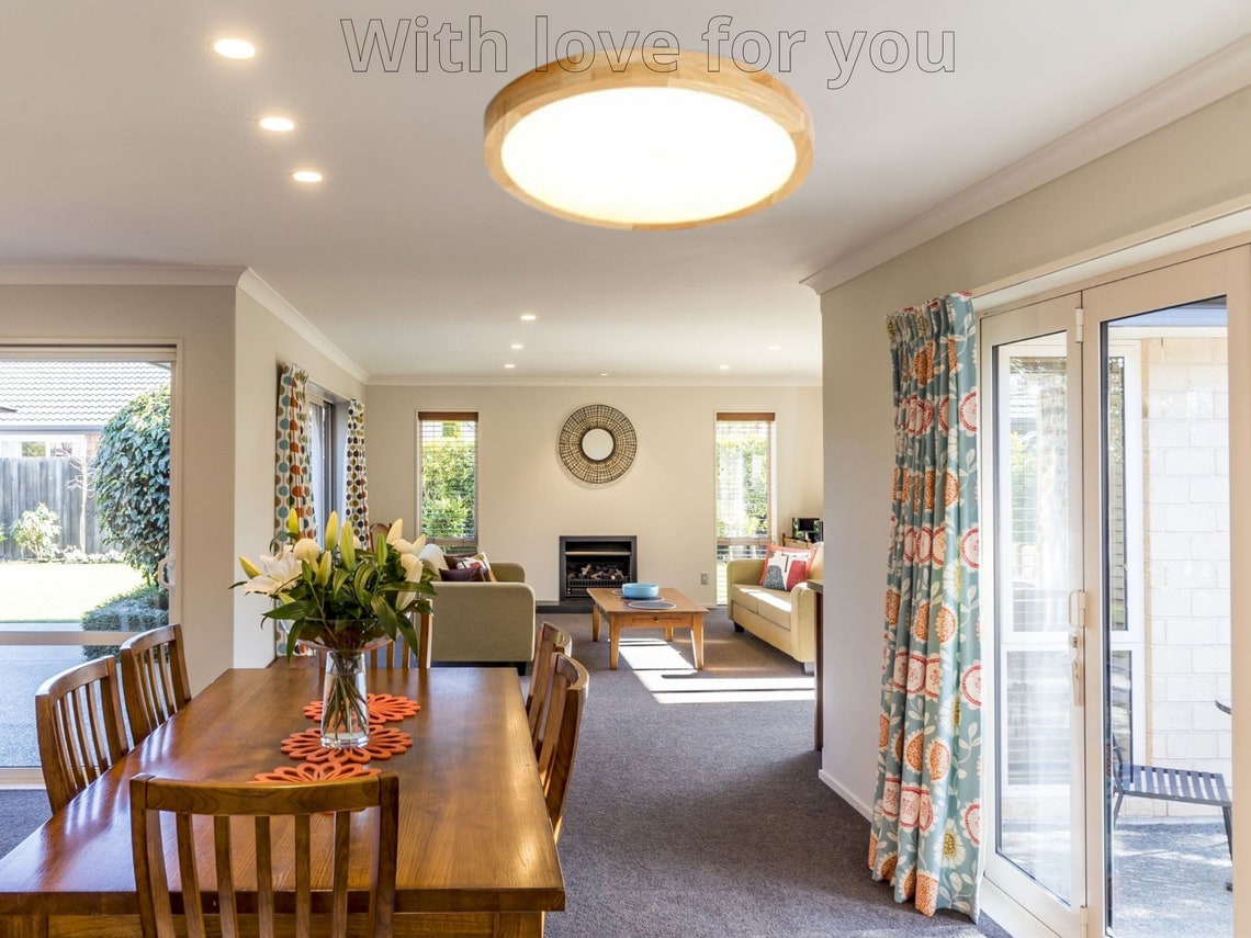 Ceiling LED Chandelier/pendant Wood Sconce/round Led Lamp/modern ...