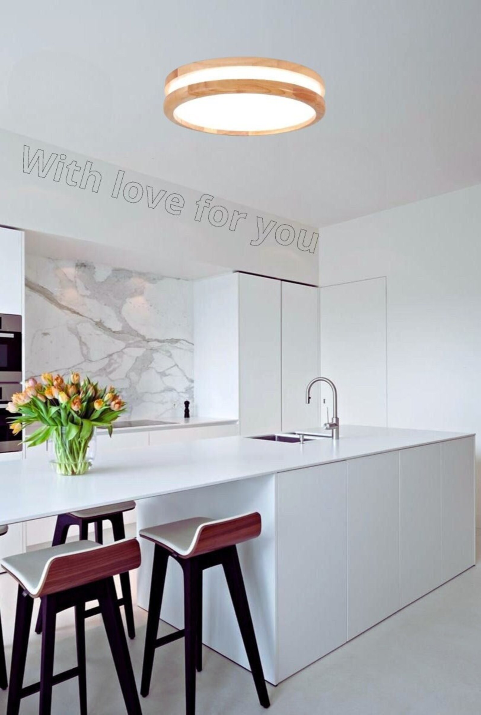 Ceiling Nordic Light/wood Round Led Lamp/kitchen Light Fixtures/home ...