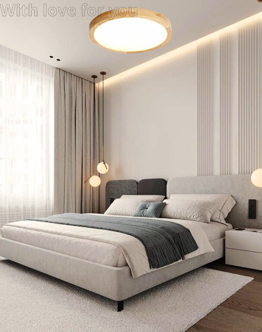 Ceiling LED Chandelier/pendant Wood Sconce/round Led Lamp/modern ...