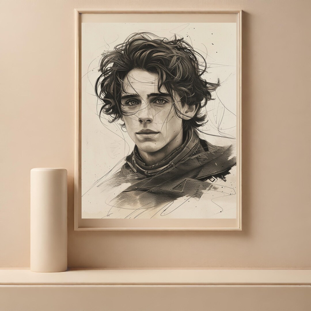 Timothee Chalamet Drawing Poster Dune Sketch Print Call Me by Your Name ...