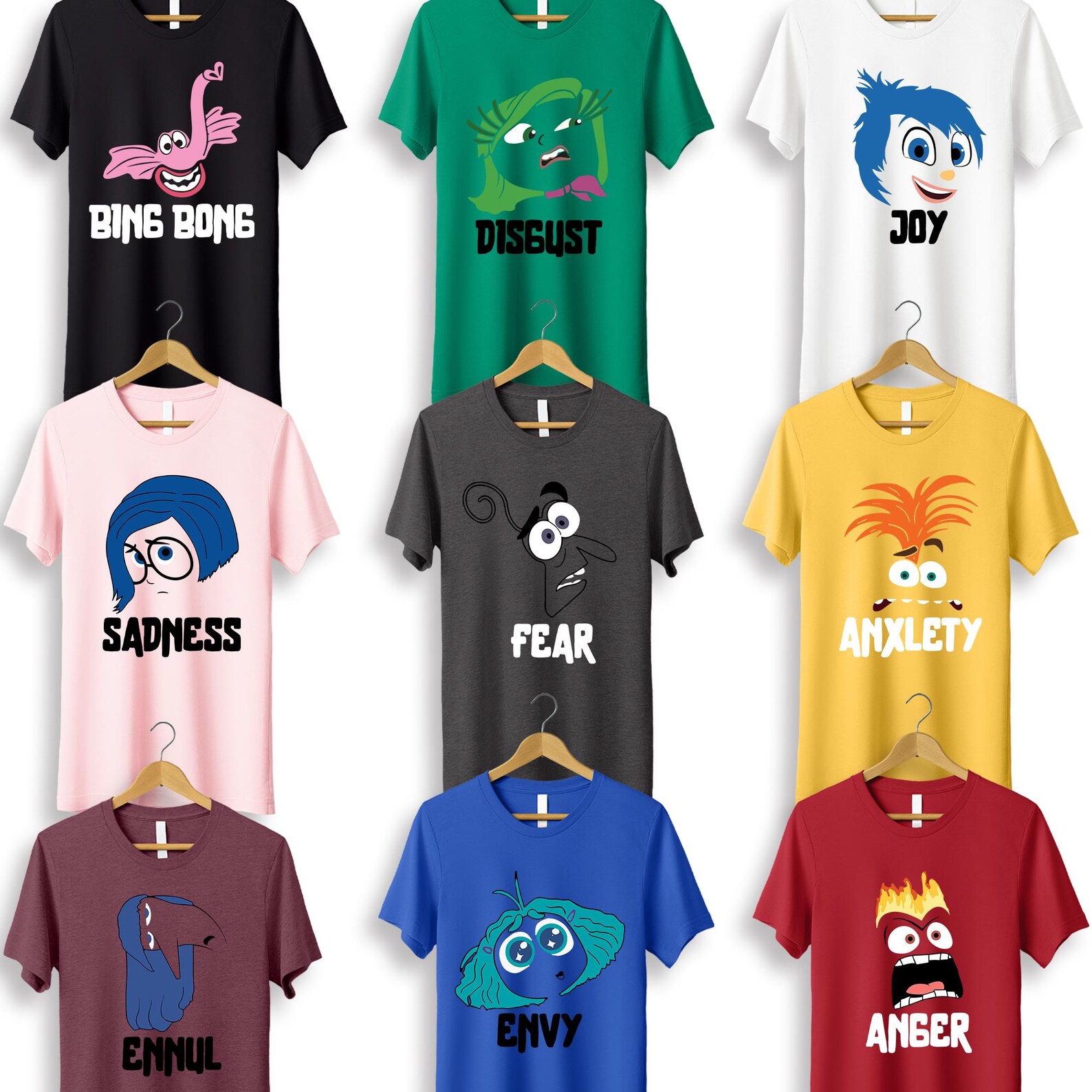 Inside Out Characters Shirt, Inside Out Group Matching Shirt, Family ...