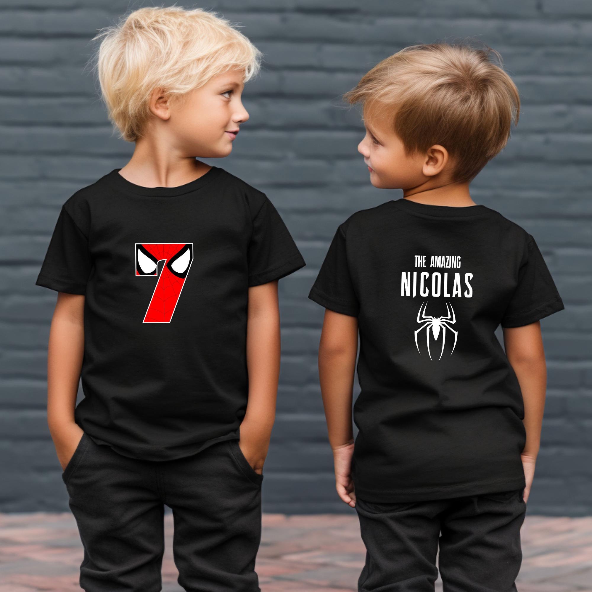 Personalized Name Spider Shirt, Spider Man Birthday Shirt, Custom Kids ...