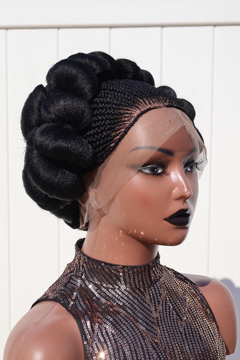 Braided Updo 360 Lace Wig, Elegant Protective Style - Etsy