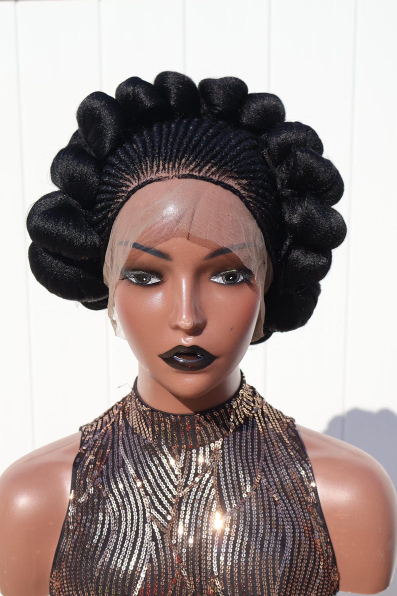 Braided Updo 360 Lace Wig, Elegant Protective Style - Etsy