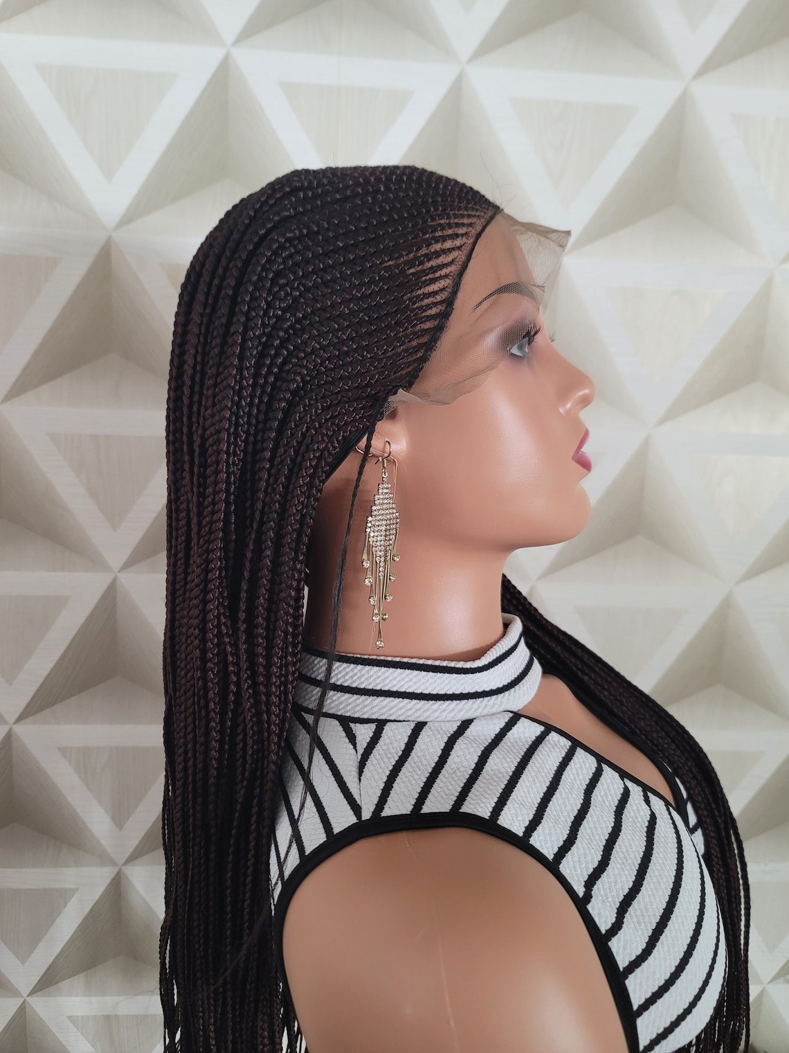 Lace Front Braided Wigs for Women, Cornrow Braided Wigs, Full Lace ...