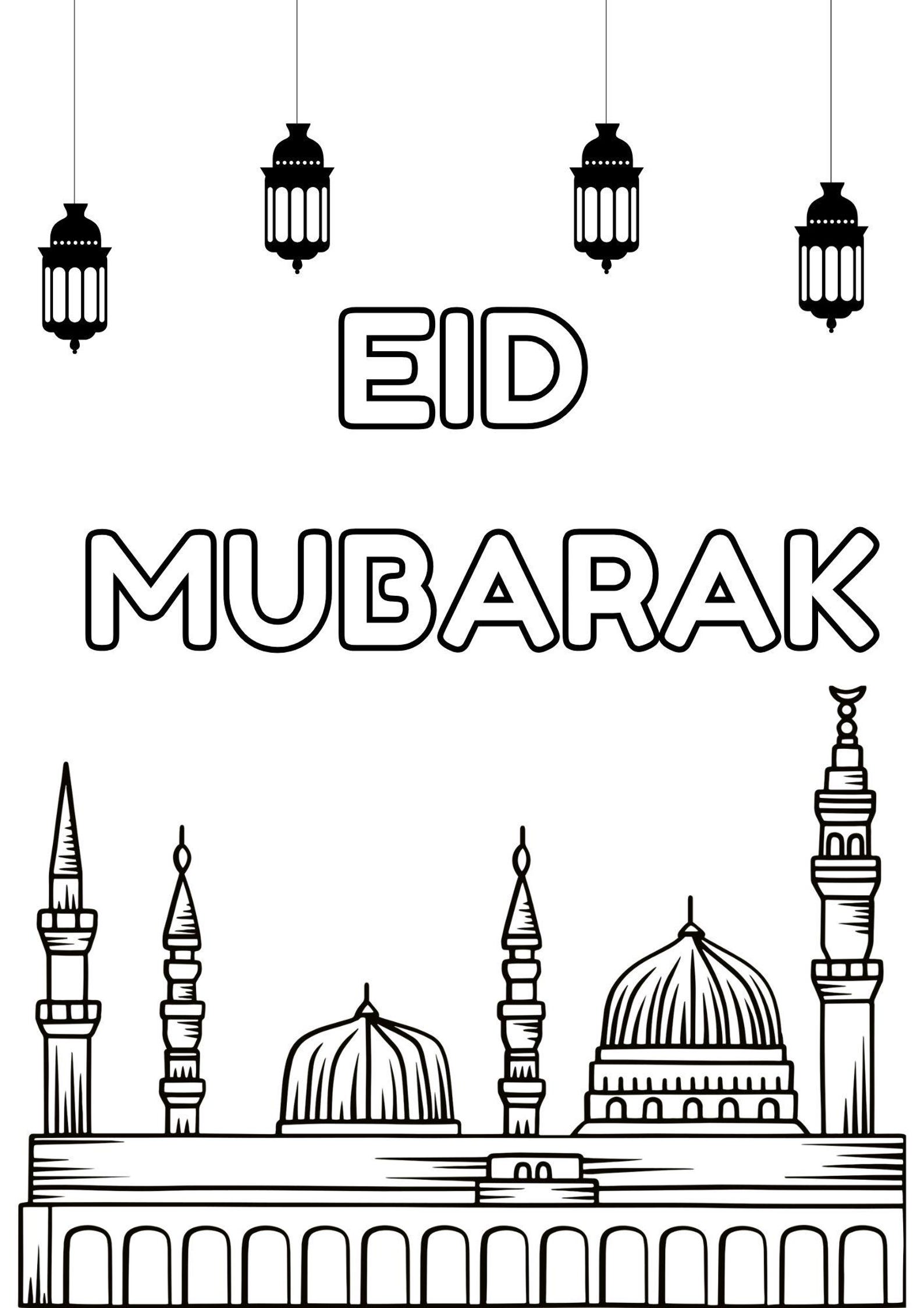 Eid Colouring Page | Eid Printable | Kids Islamic Art | Muslim Craft ...
