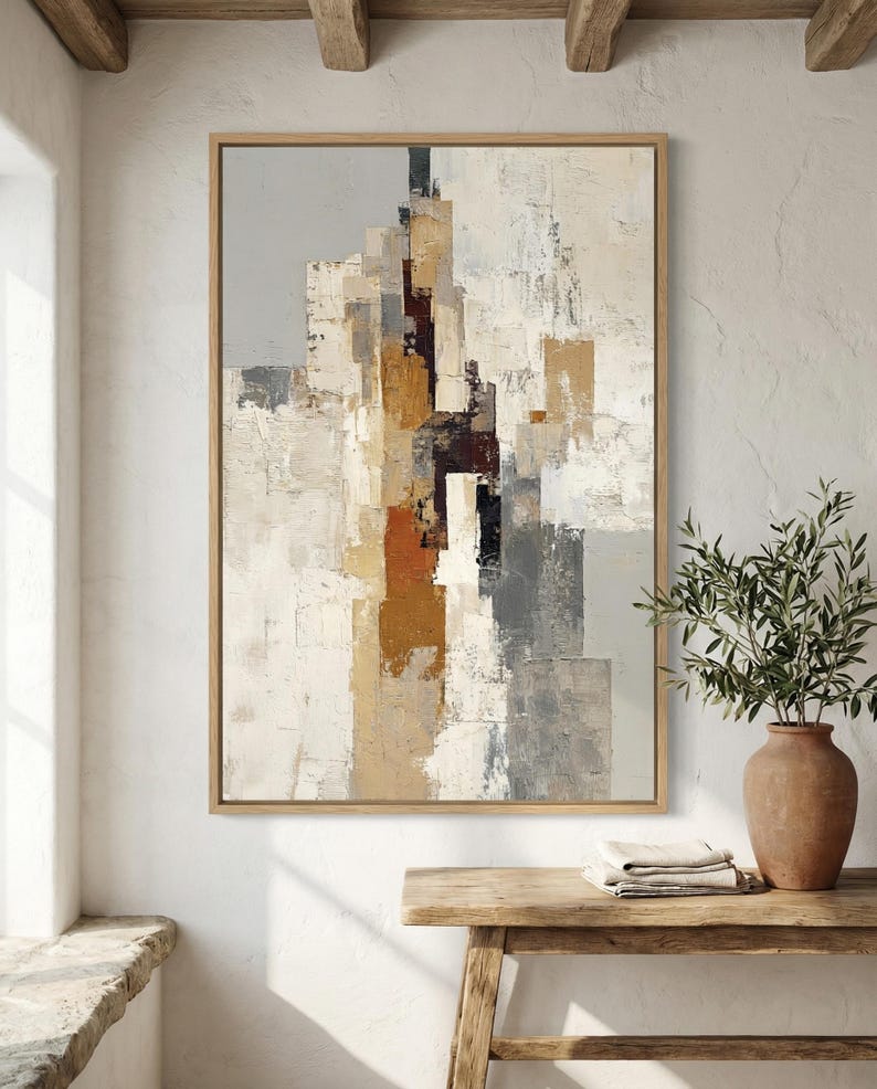 Neutral Abstract Wall Art Printable, Modern Minimal Interior Artwork - Etsy