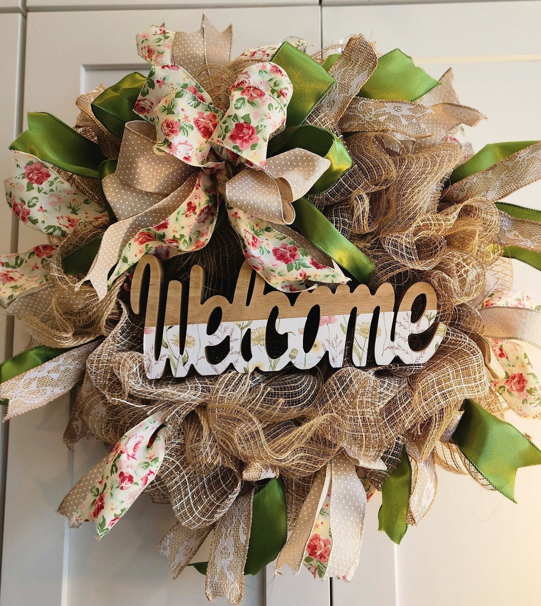 Welcome Ribbon Wreath, Beautiful Welcome Sign, Great Gifts for Parentd ...