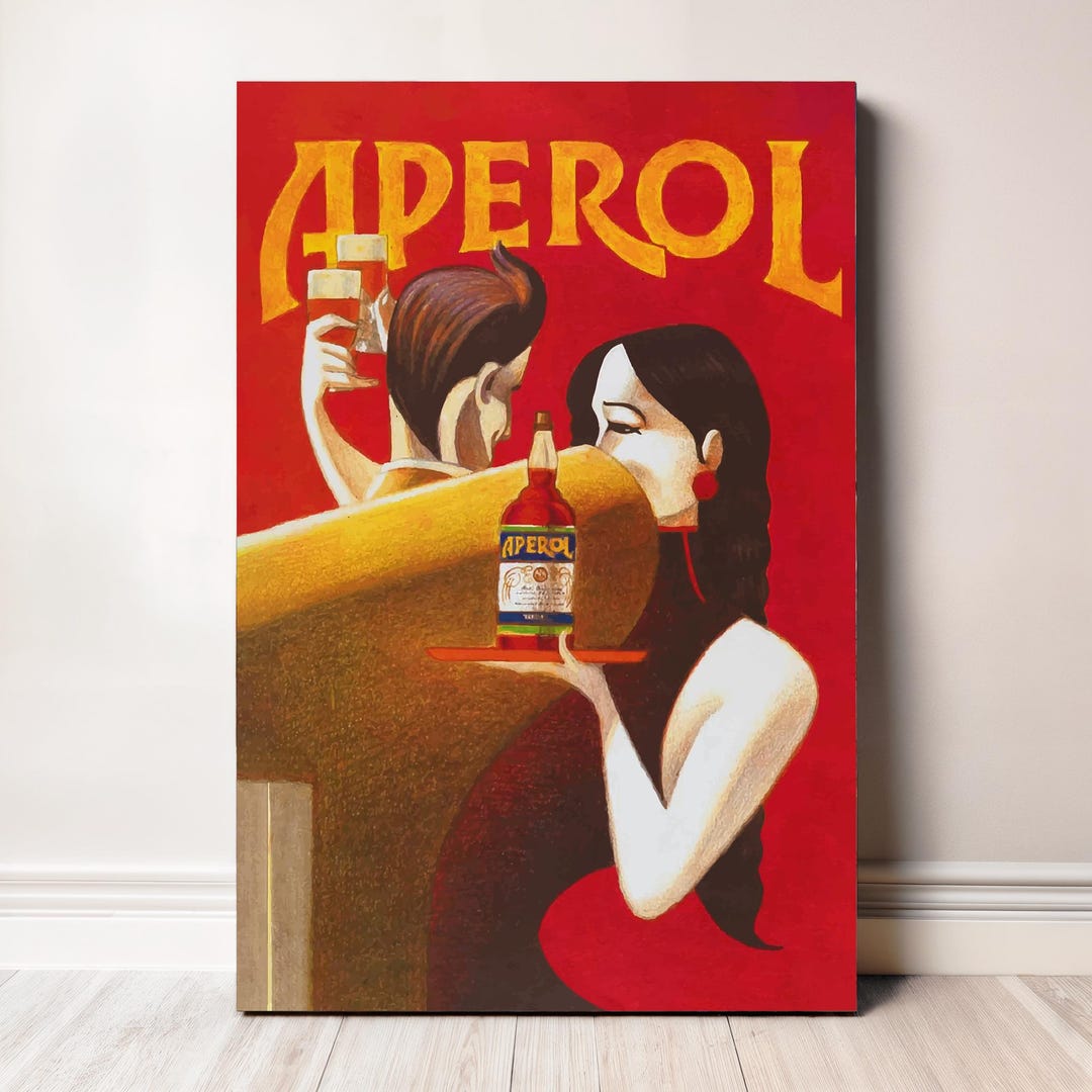 Vintage Aperol Poster - Retro Bar Decor - Italian Advertisement Print ...