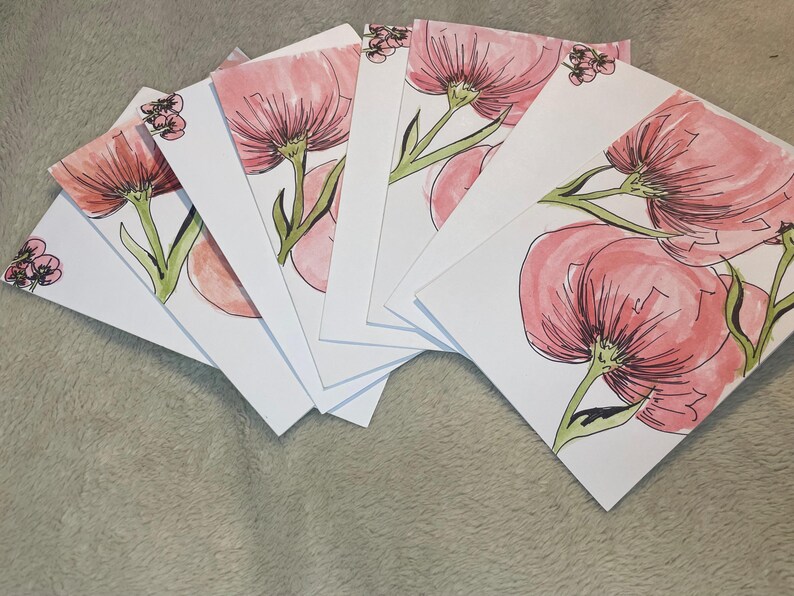 Watercolor Flower Greeting/blank Inside Cards - Etsy