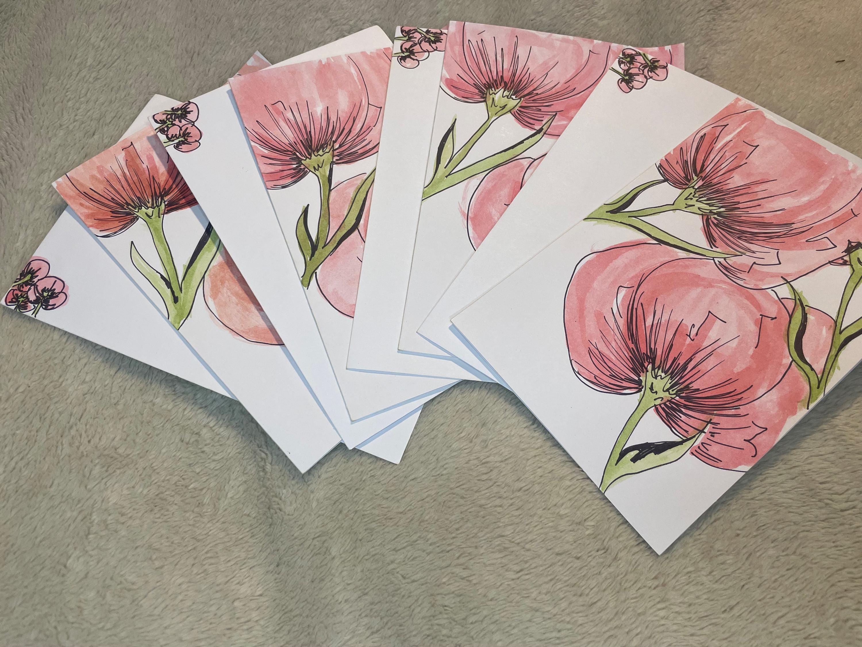Watercolor Flower Greeting/blank Inside Cards - Etsy