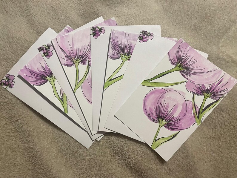 Watercolor Flower Greeting/blank Inside Cards - Etsy