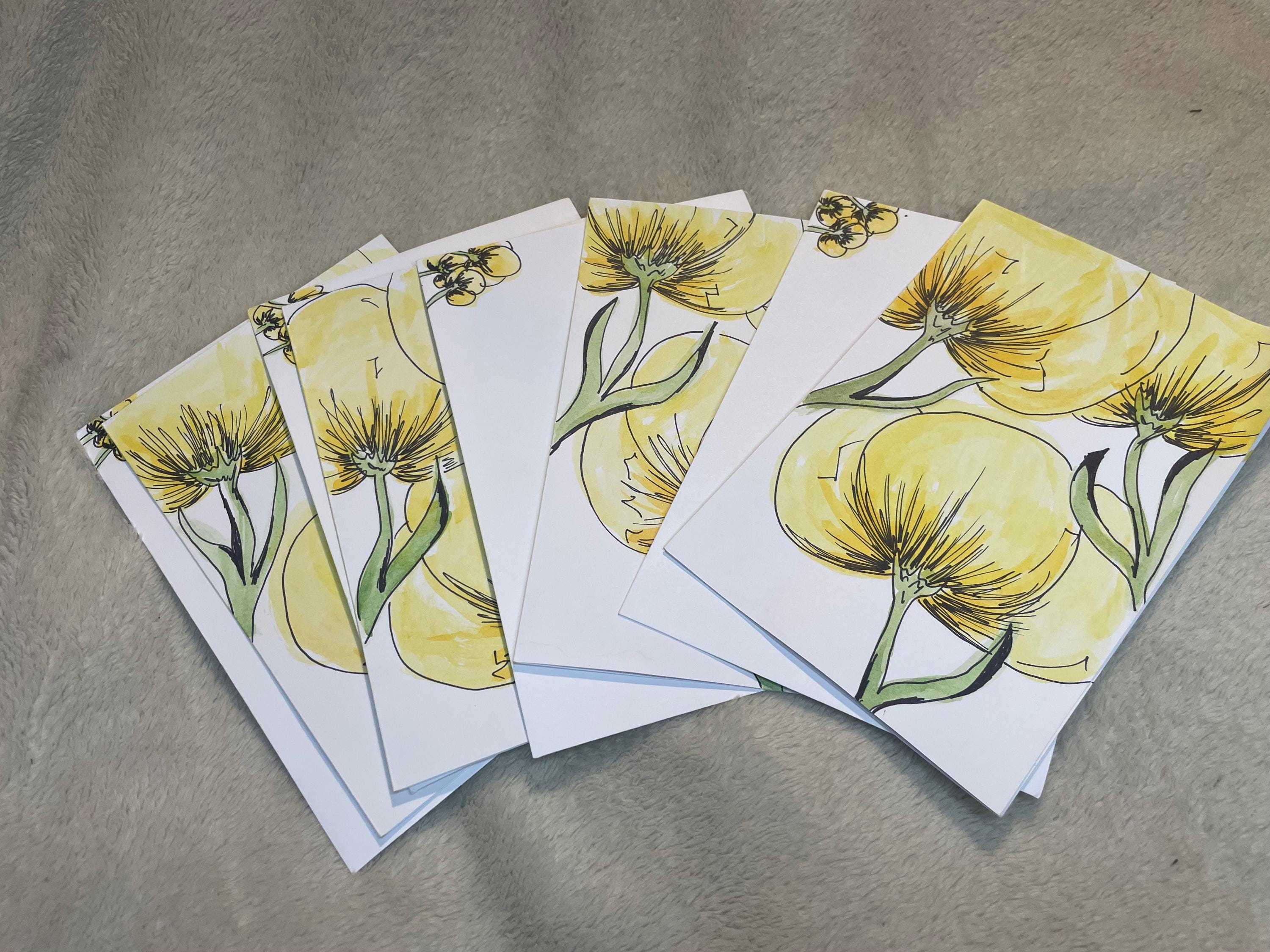 Watercolor Flower Greeting/blank Inside Cards - Etsy