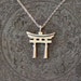 Torii Gate Japanese Shinto Symbol Pendant in Sterling Silver With 18 ...
