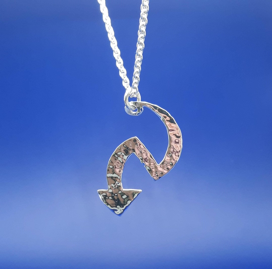 Sacred Spirit Line Pendant - Smooth Polish or Hammered Finish ...