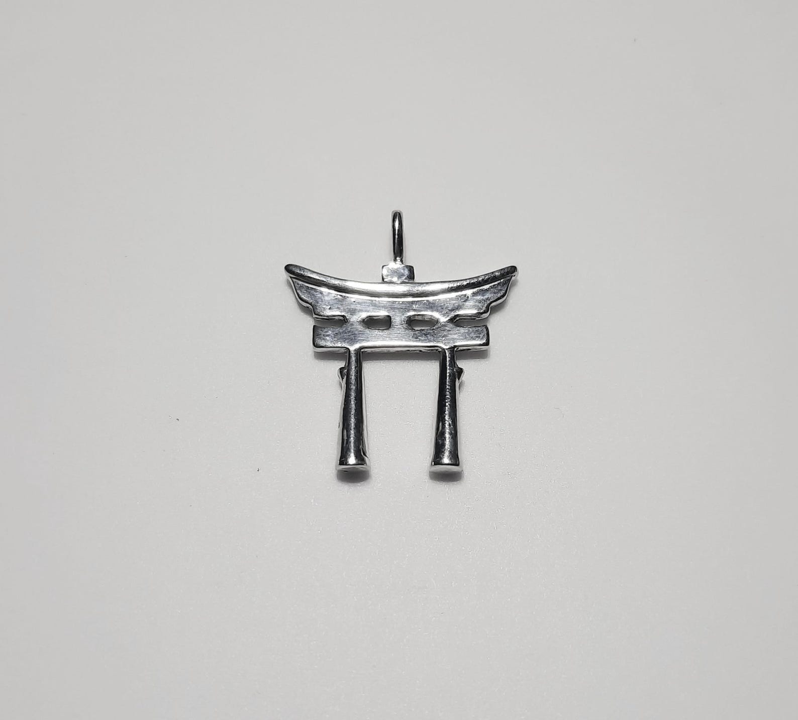 Torii Gate Japanese Shinto Symbol Pendant in Sterling Silver With 24 ...