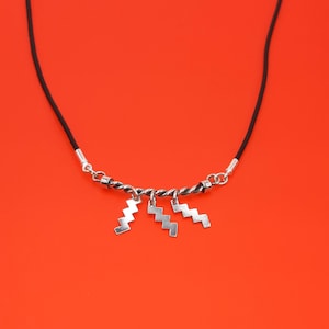 Sterling Silver Shimenawa Necklace With Shide Streamers on Leather Cord ...
