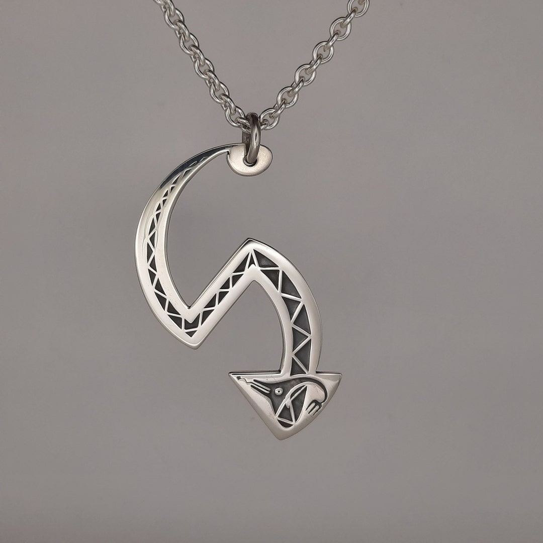 Sacred Avanyu Spirit Line Pendant in Sterling Silver With 24" Cable ...
