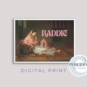 Baddie Reclining Wall Art Print | Digital Download | Digital Print ...