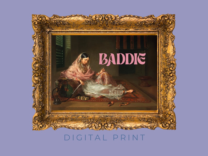 Baddie Reclining Wall Art Print | Digital Download | Digital Print ...