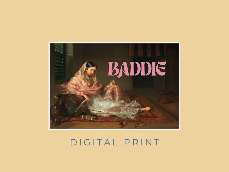 Baddie Reclining Wall Art Print | Digital Download | Digital Print ...
