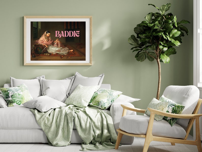 Baddie Reclining Wall Art Print | Digital Download | Digital Print ...