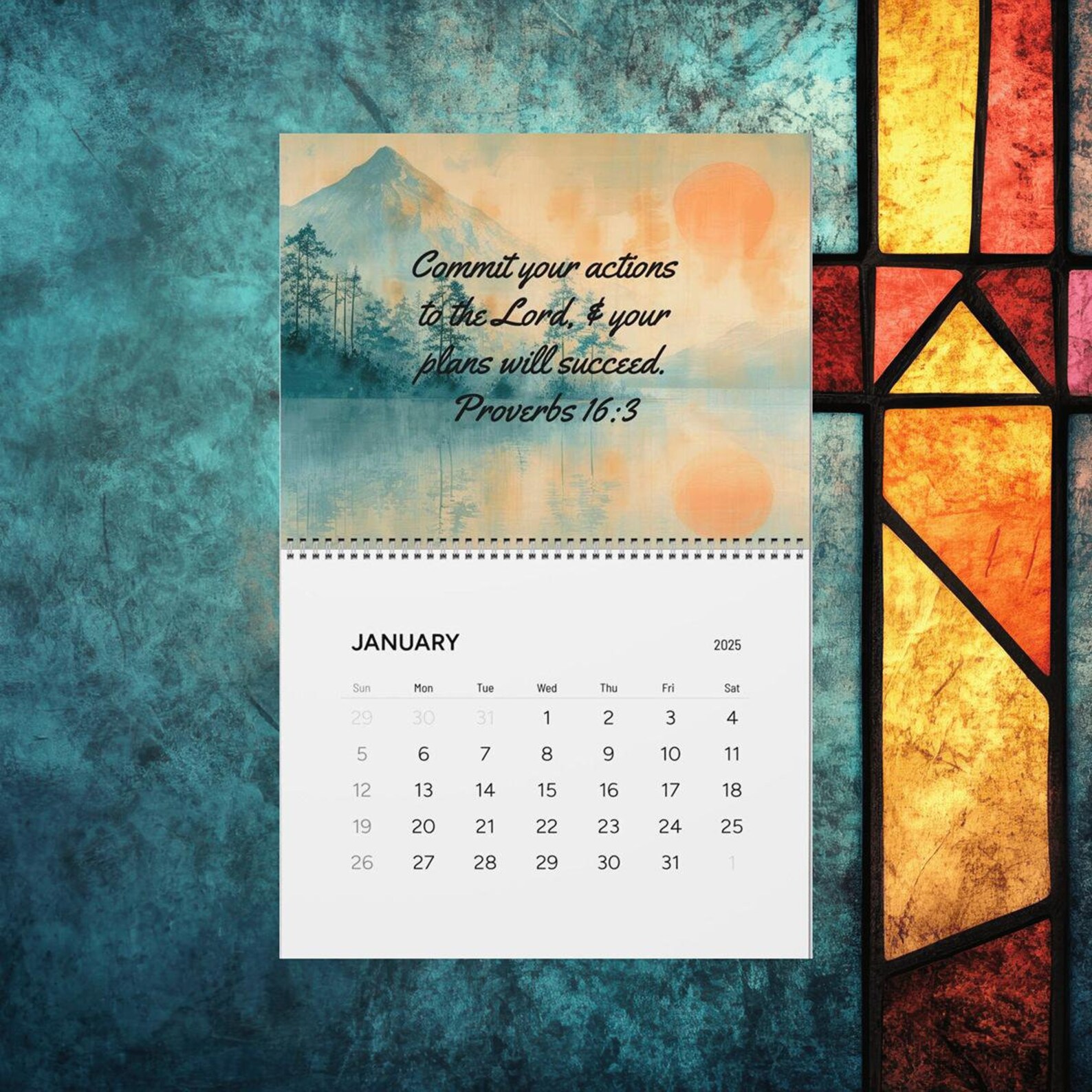 2025 Bible Verses Wall Calendar, Bible Verse Monthly Wall Calendar ...