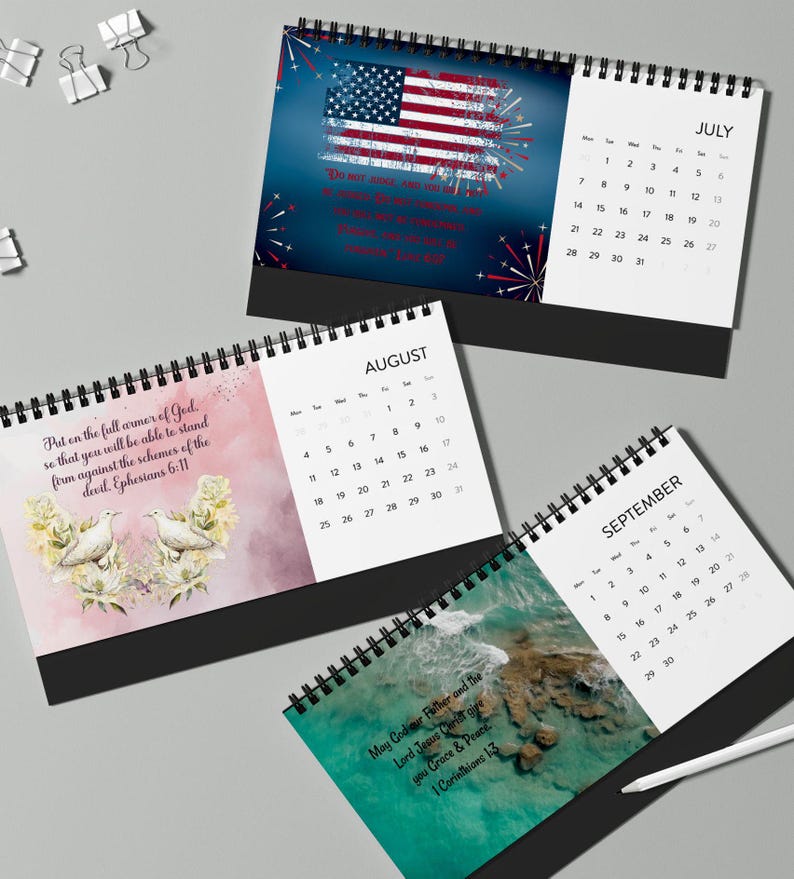 2025 Bible Scripture Monthly Desk Calendar, 2025 Desk Calendar, Bible ...