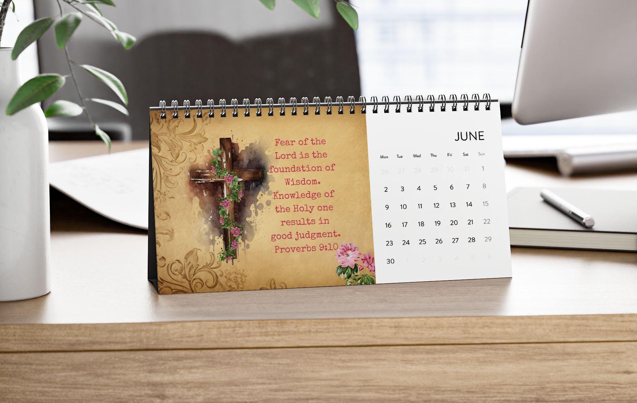 2025 Bible Scripture Monthly Desk Calendar, 2025 Desk Calendar, Bible ...