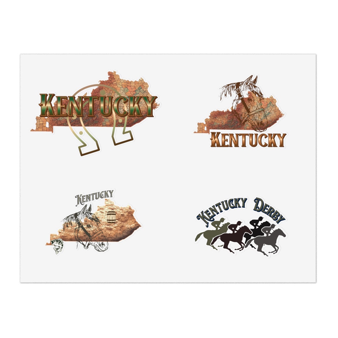 Sticker Sheet Bundle, 5pcs Decals, Kentucky Decals, Kentucky Derby ...