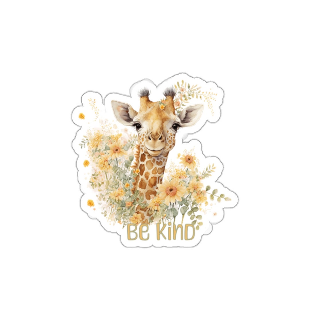 Be Kind Giraffe Decal Positivity Sticker Giraffe Sticker for Laptop ...