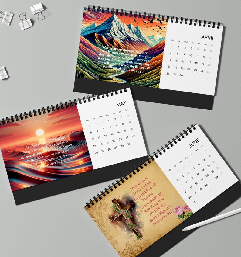 2025 Bible Scripture Monthly Desk Calendar, 2025 Desk Calendar, Bible ...