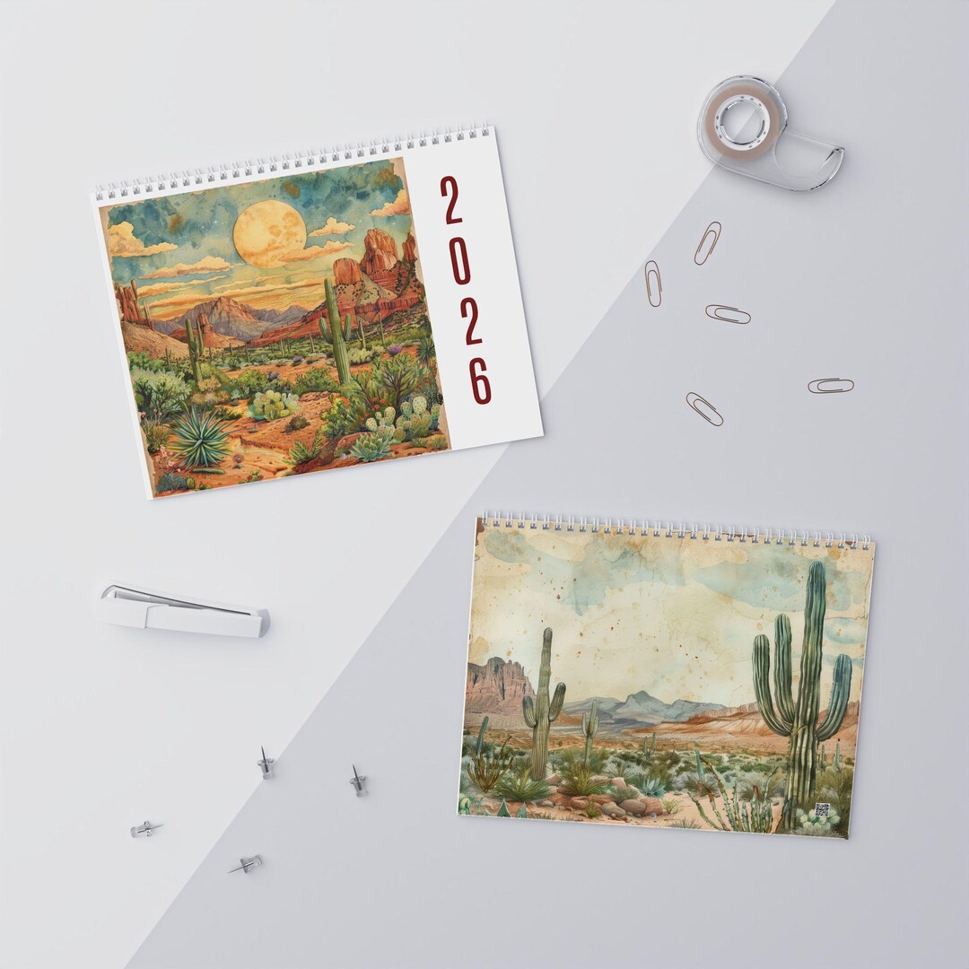 Arizona Desert Landscape 2026 Wall Calendar: Southwestern Nature - Etsy