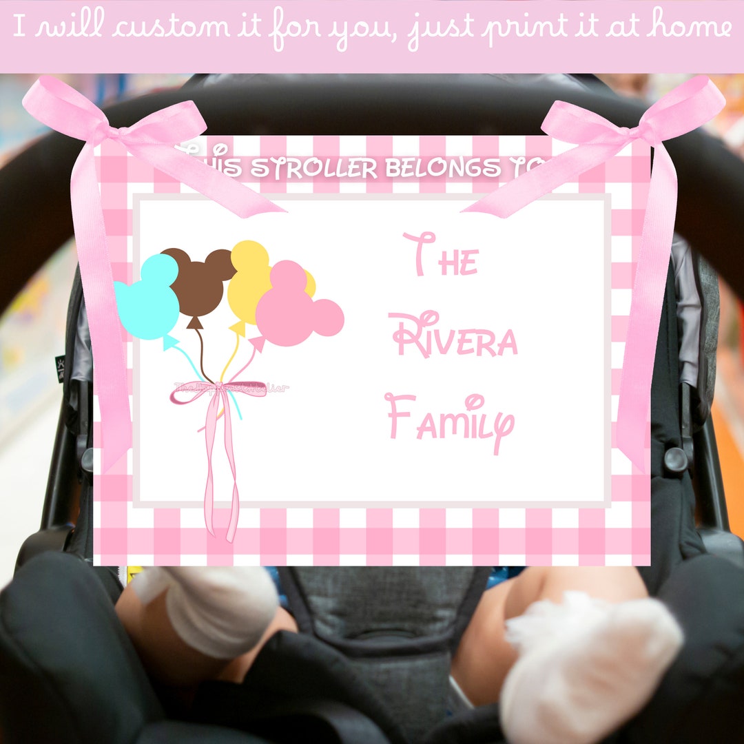 Stroller Sign/ Mouse Stroller Sign/stroller Tag/ Ears Stroller Tag ...