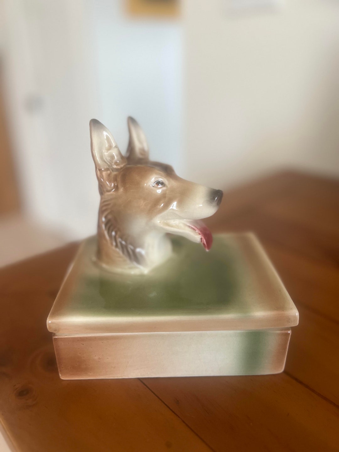 Rare Antique Dog German Shepard Goldscheider Trinket Box. Porcelain - Etsy