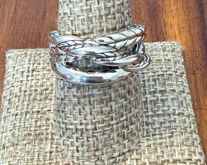 John Hardy JAI Sterling Silver Triple Crossover Ring Size 10 - Etsy