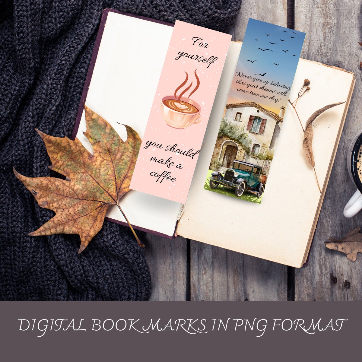 Printable Digital Bookmarks, Nostalgic and Gift-worthy Digital ...