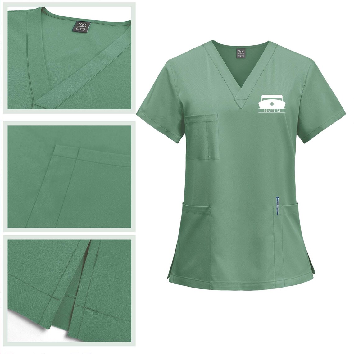 Personalized Scrub Set, Nurse Scrubs, Hospital Uniform, V-neck Doctor ...