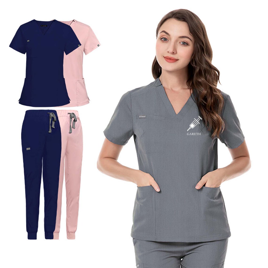Nurse Uniform Personalised, Nurse Scrubs, Custom Scrub Set, Health ...