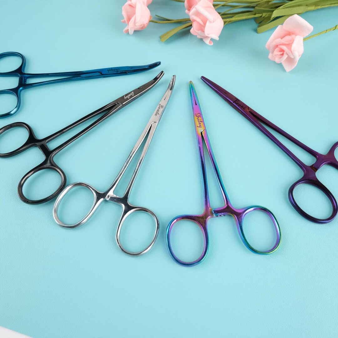 6 Size Custom Engraved Hemostat Forceps Doll Making Craft Tools Clamp ...