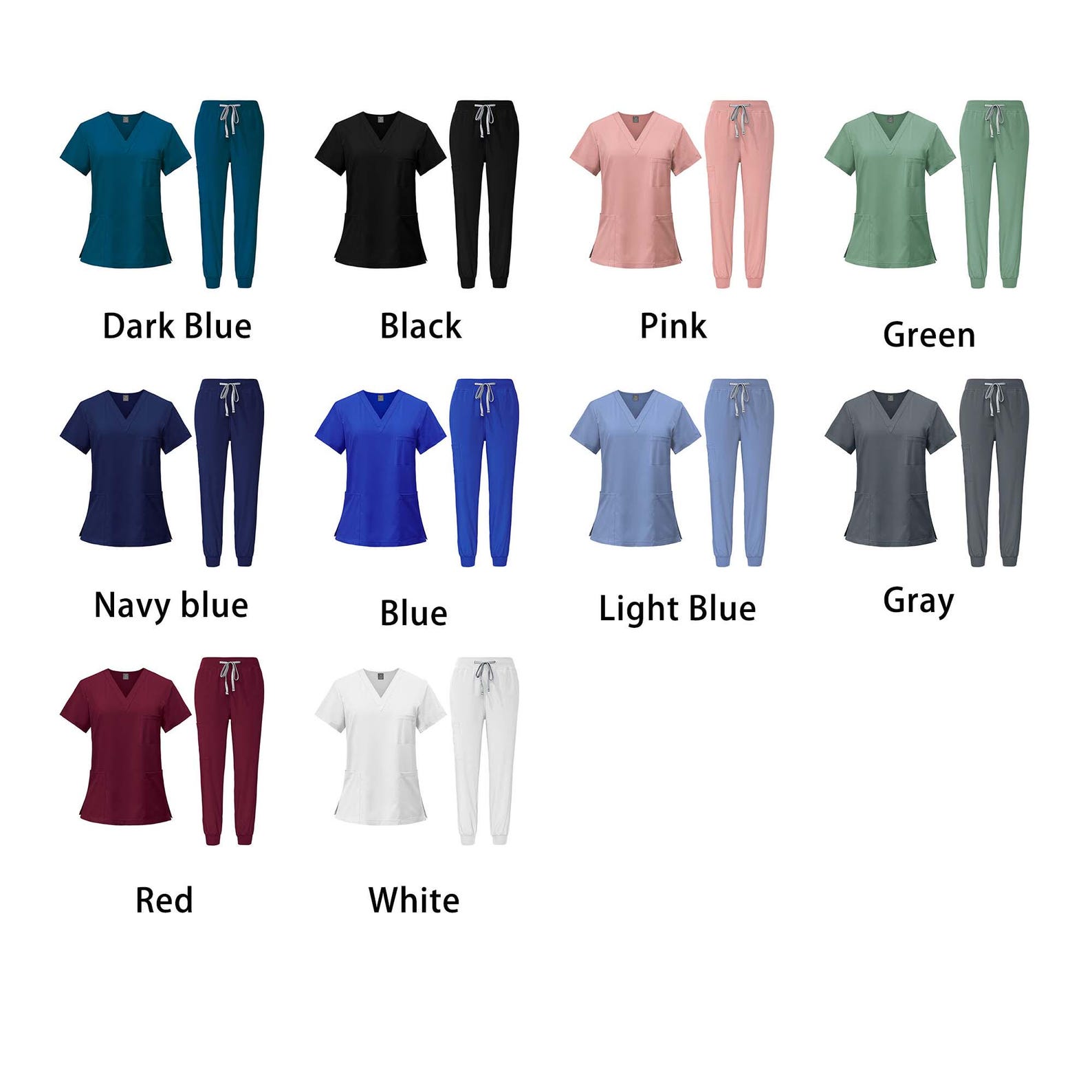 Personalized Scrub Set, Nurse Scrubs, Hospital Uniform, V-neck Doctor ...