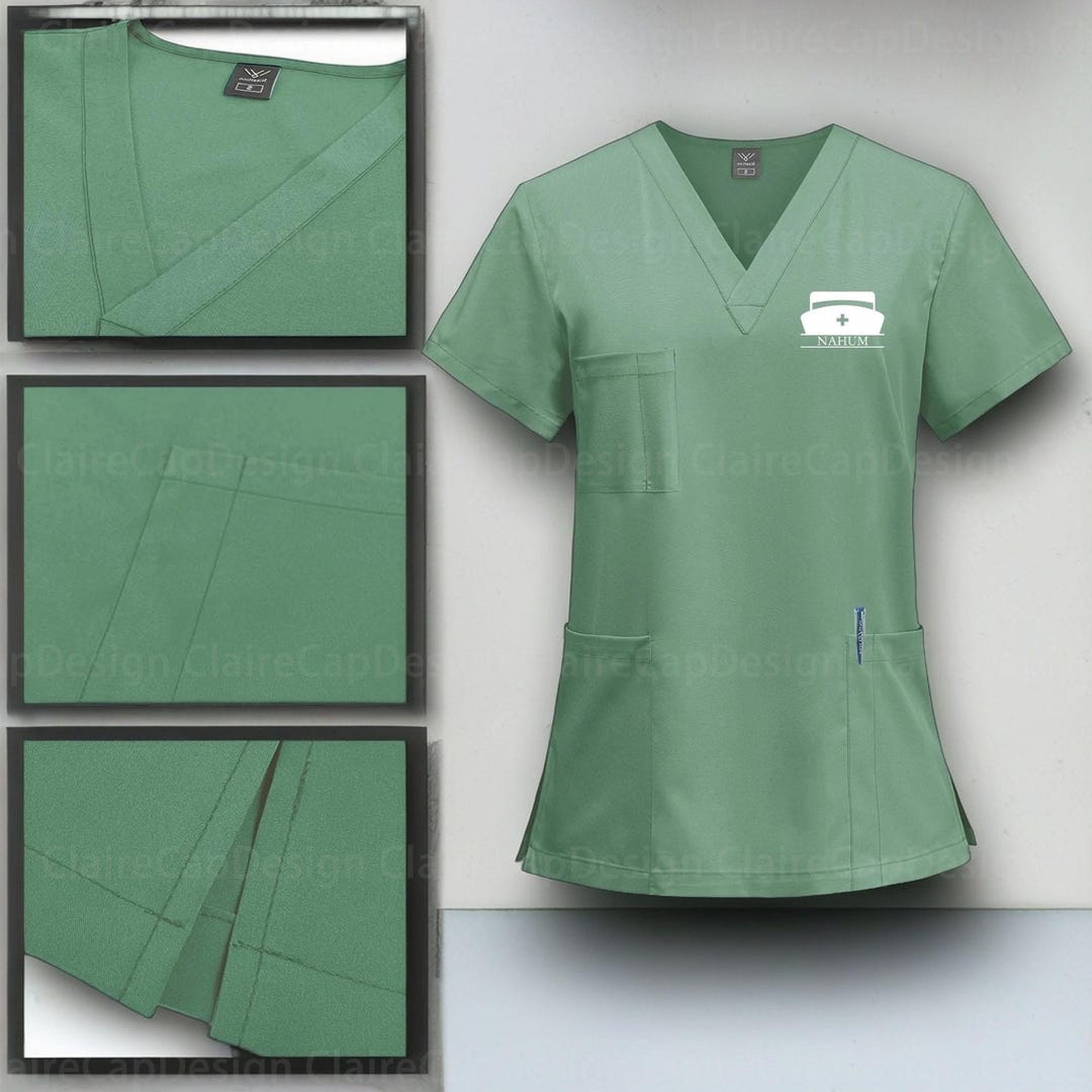 Personalized Scrub Set, Nurse Scrubs, Hospital Uniform, V-neck Doctor ...