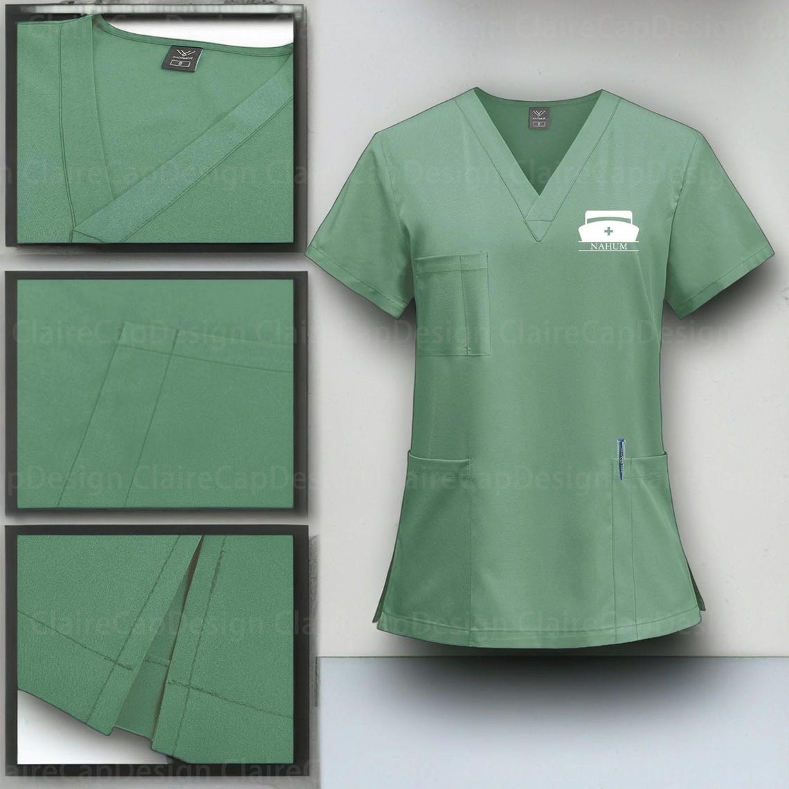 Personalized Scrub Set, Nurse Scrubs, Hospital Uniform, V-neck Doctor ...