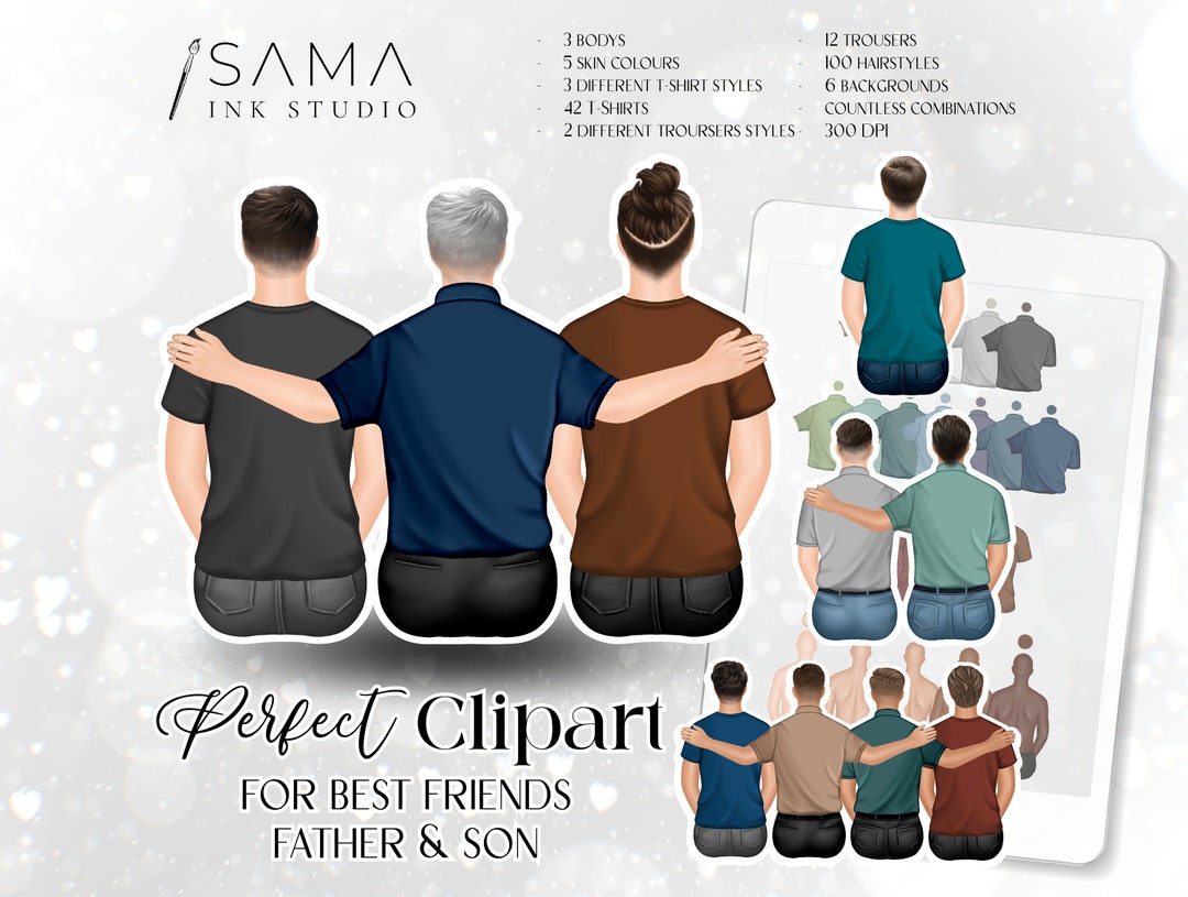 Father & Son Clipart, Family Clipart, Men Clipart, Gift for Dad ...