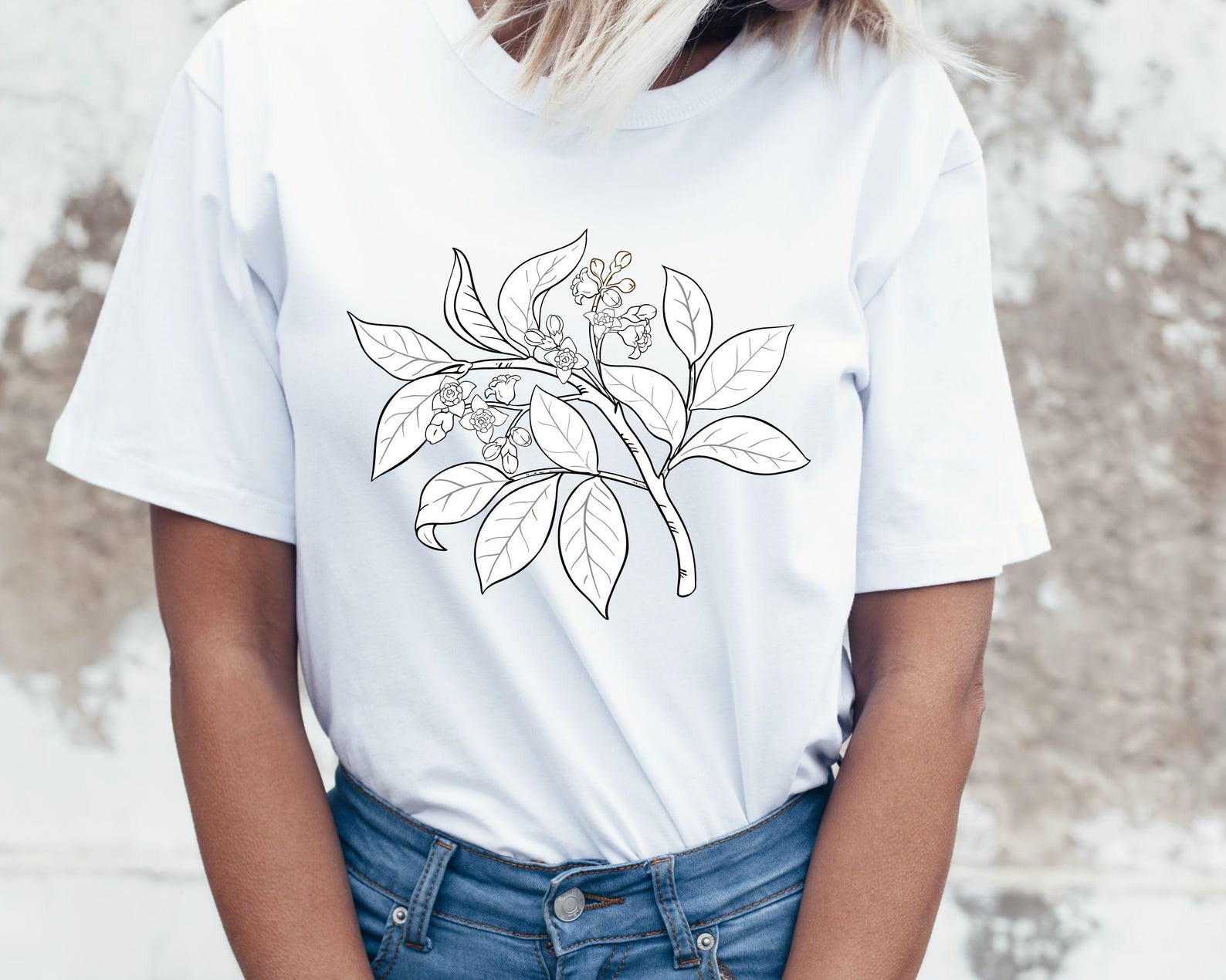 Jasmine Floral Outline SVG PNG: Vector Cut Files (digital Download) - Etsy