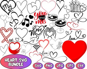 Heart Svg Bundle, Heart Svg, Hand Drawn Heart Svg, Open Heart Svg ...