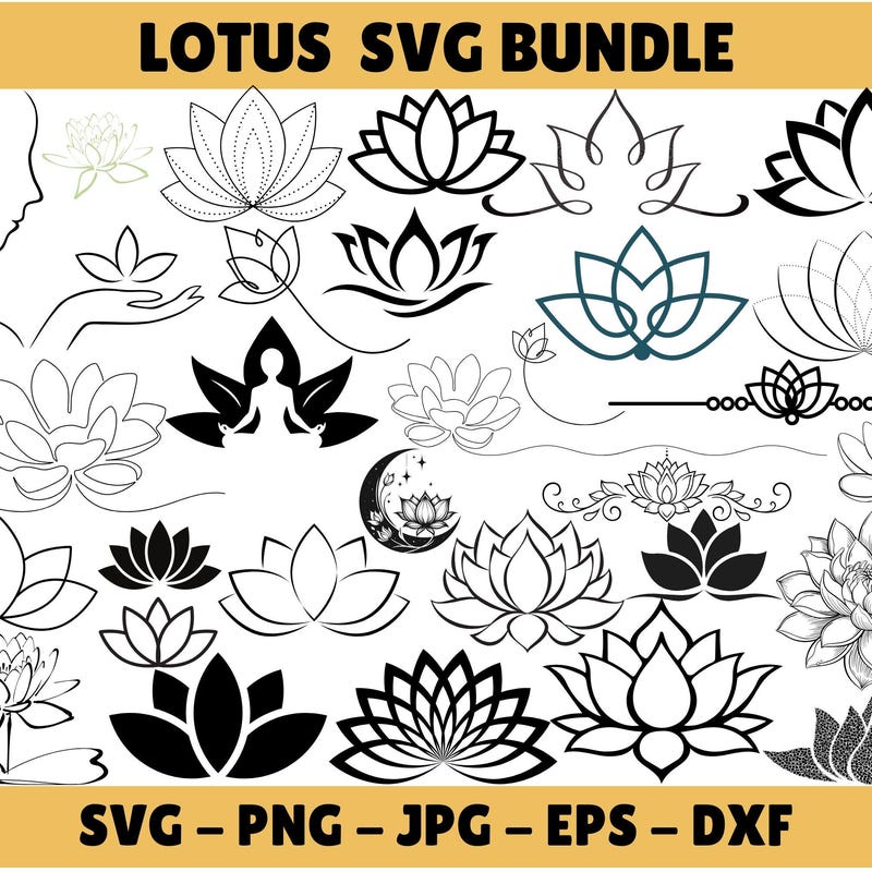 Lotus Drawing Wall Art - Etsy