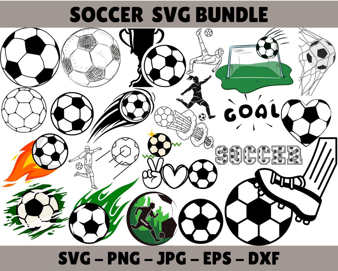 Soccer SVG Bundle: Football Clipart, Cut Files (digital Download) - Etsy